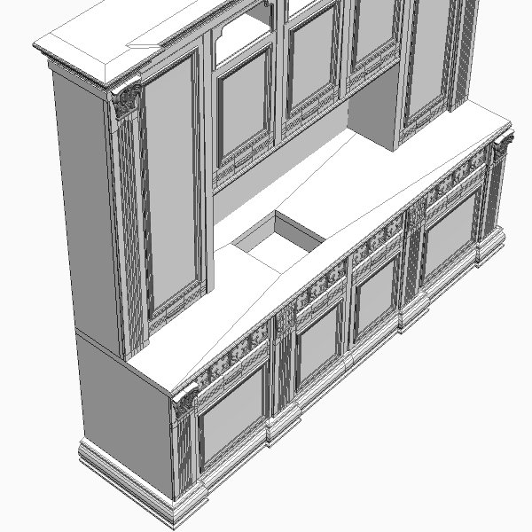 Kitchen cabinet 3D Model in Bar 3DExport