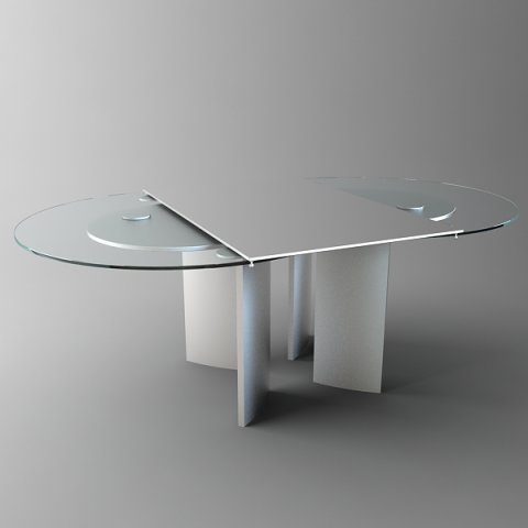oval glass top table 3D Model in Table 3DExport