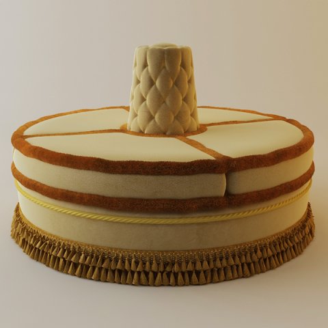 round upholstered bench 3D Model in Bench 3DExport