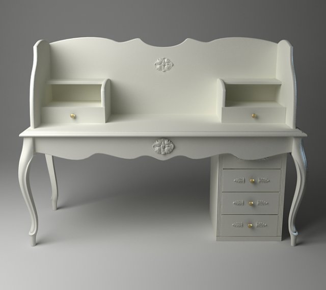 white ladies writing desk 3D Model in Desk 3DExport