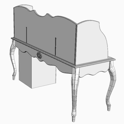 white ladies writing desk 3D Model in Desk 3DExport