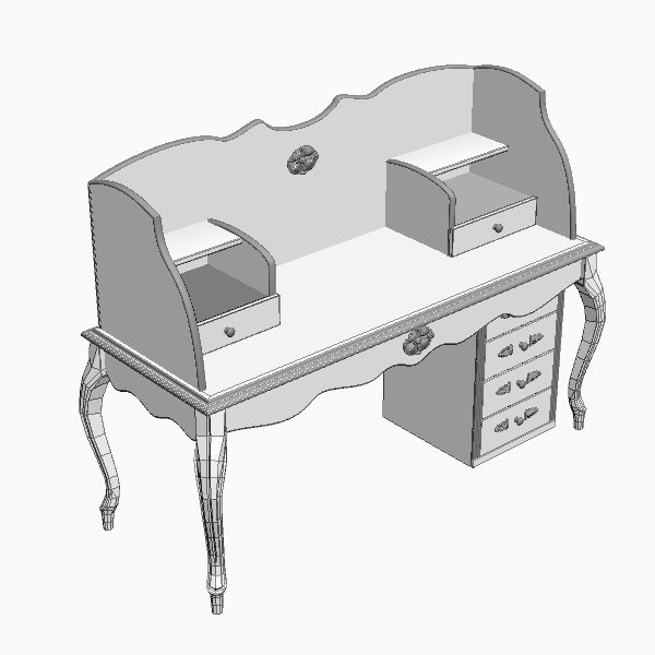 White Ladies Writing Desk 3D Model in Desk 3DExport