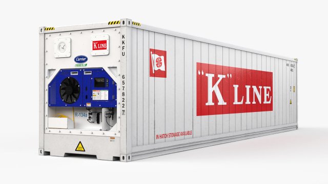 40ft K-LINE Container Reefer CARRIER 3D Model in Transport 3DExport