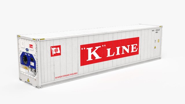 40ft K-LINE Container Reefer CARRIER 3D Model in Transport 3DExport