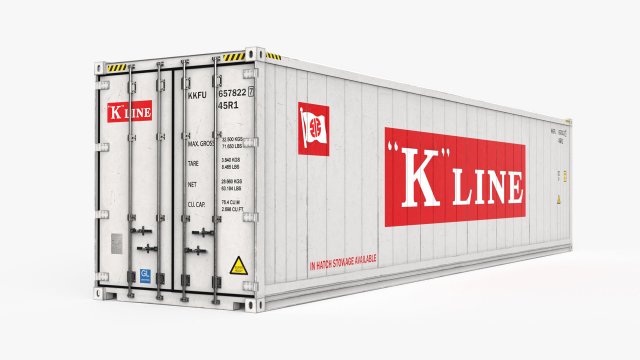 40ft K-LINE Container Reefer CARRIER 3D Model in Transport 3DExport