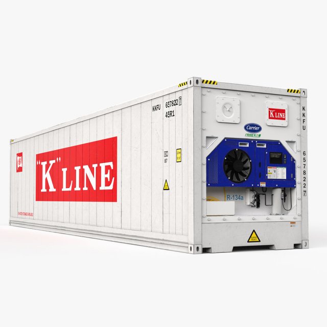 40ft K-LINE Container Reefer CARRIER 3D Model in Transport 3DExport