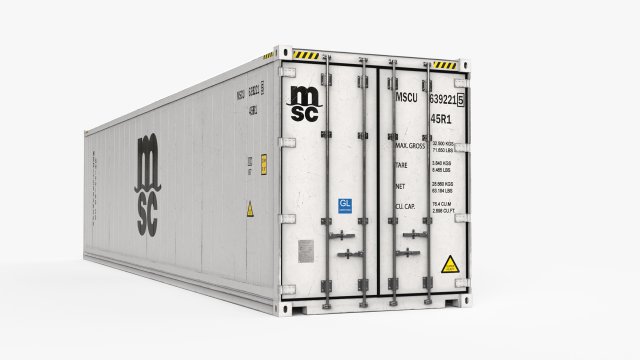 40ft MSC Container Reefer CARRIER 3D Model in Transport 3DExport