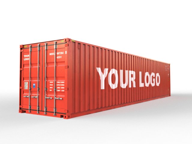 Generic container 40ft standard- PSD edit 3D Model in Transport 3DExport
