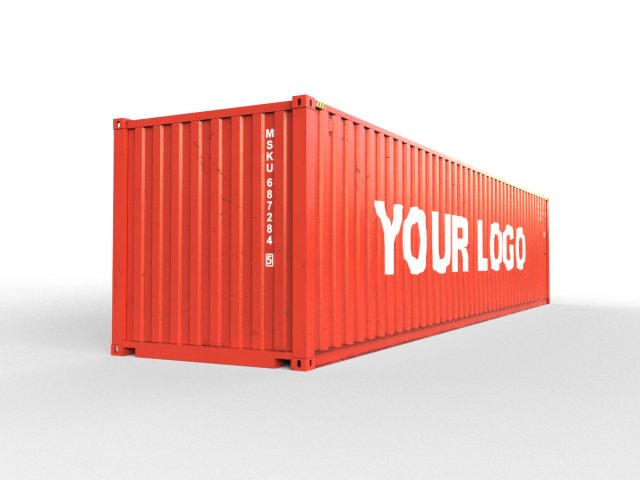 Generic container 40ft standard- PSD edit 3D Model in Transport 3DExport