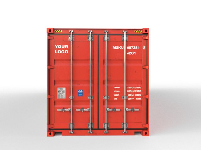 Generic container 40ft standard- PSD edit 3D Model in Transport 3DExport