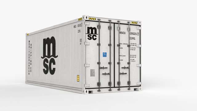 20ft MSC shipping Container Reefer CARRIER 3D Model in Transport 3DExport