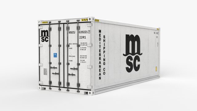 20ft MSC shipping Container Reefer CARRIER 3D Model in Transport 3DExport
