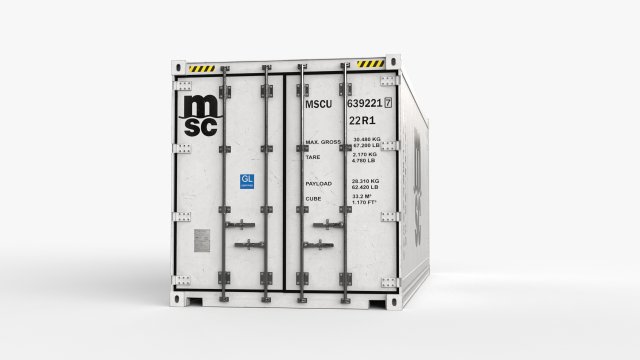 20ft MSC shipping Container Reefer CARRIER 3D Model in Transport 3DExport