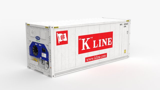 20ft K-LINE shipping Container Reefer CARRIER Modelo 3D in Transporte ...