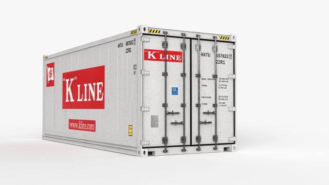 20ft K-LINE shipping Container Reefer CARRIER Modelo 3D in Transporte ...