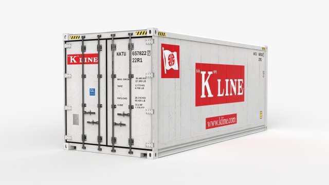 20ft K-LINE shipping Container Reefer CARRIER Modelo 3D in Transporte ...