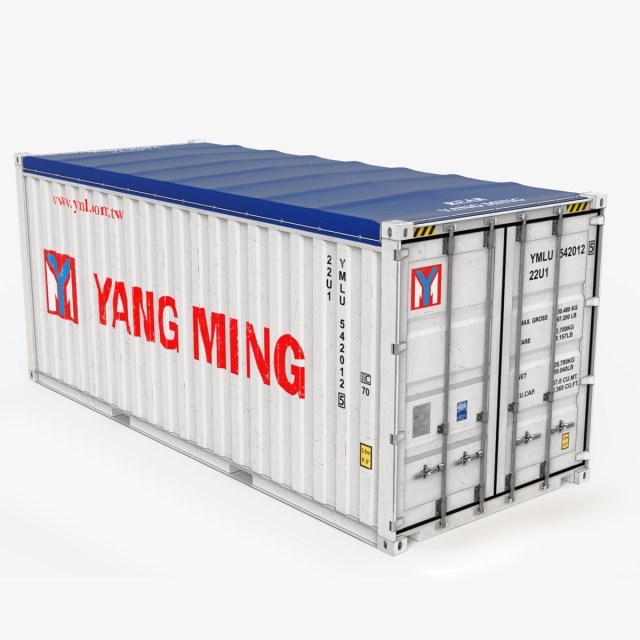 20ft Yang Ming Open Top shipping Container 3D Model in Transport 3DExport