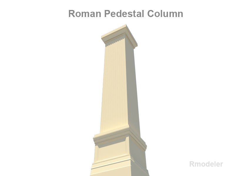 Square Column Pedestal 3D Model in Decoration 3DExport