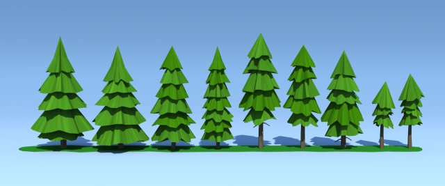 trees pack 3D Model in Tree 3DExport