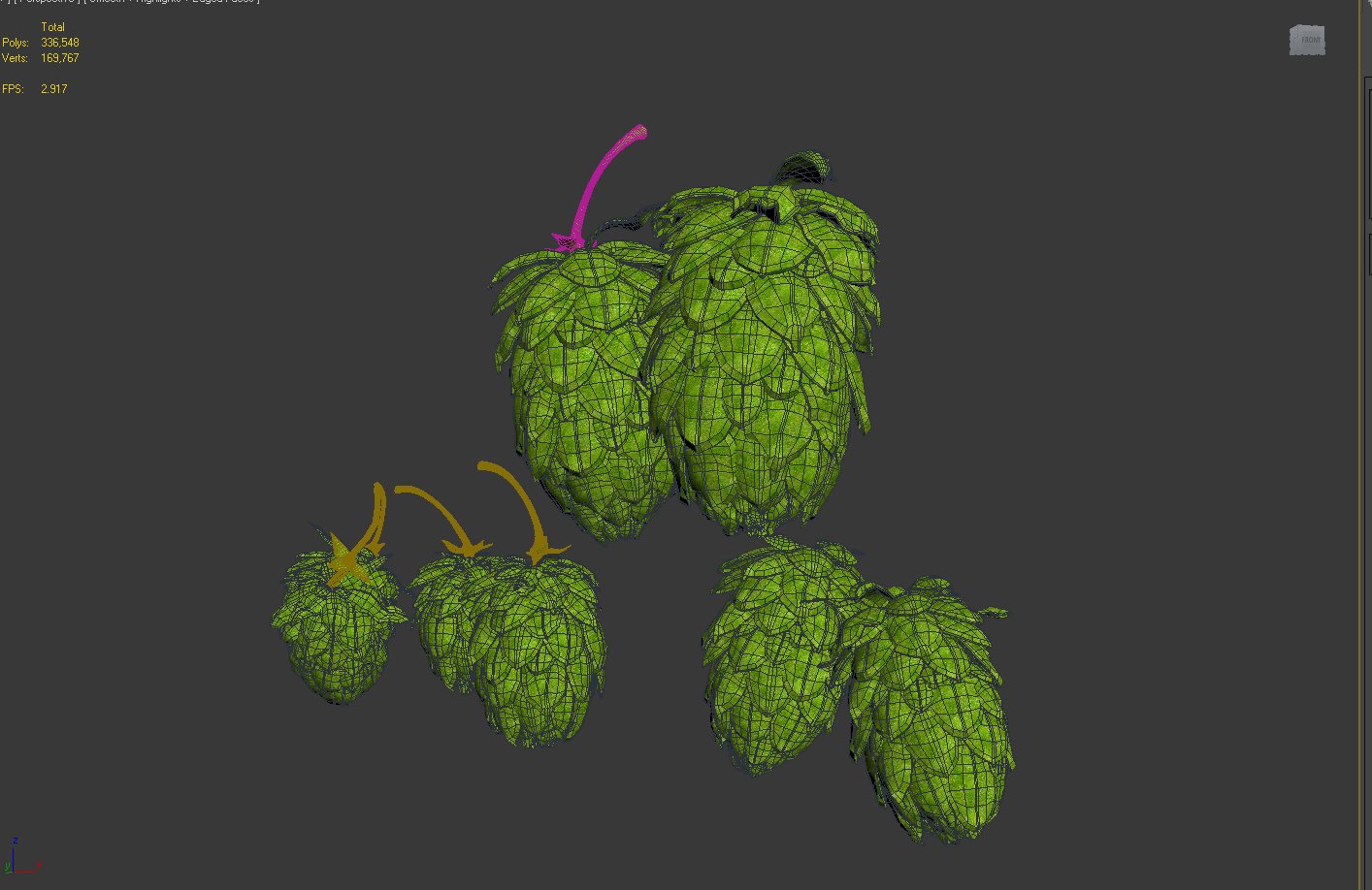 Hops 3D Model in Small Plants 3DExport