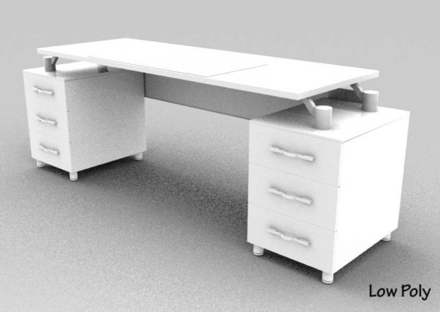 modern executive desk 3D Model in Desk 3DExport