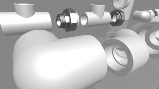 pipe and fittings 3D Model in Bathroom 3DExport