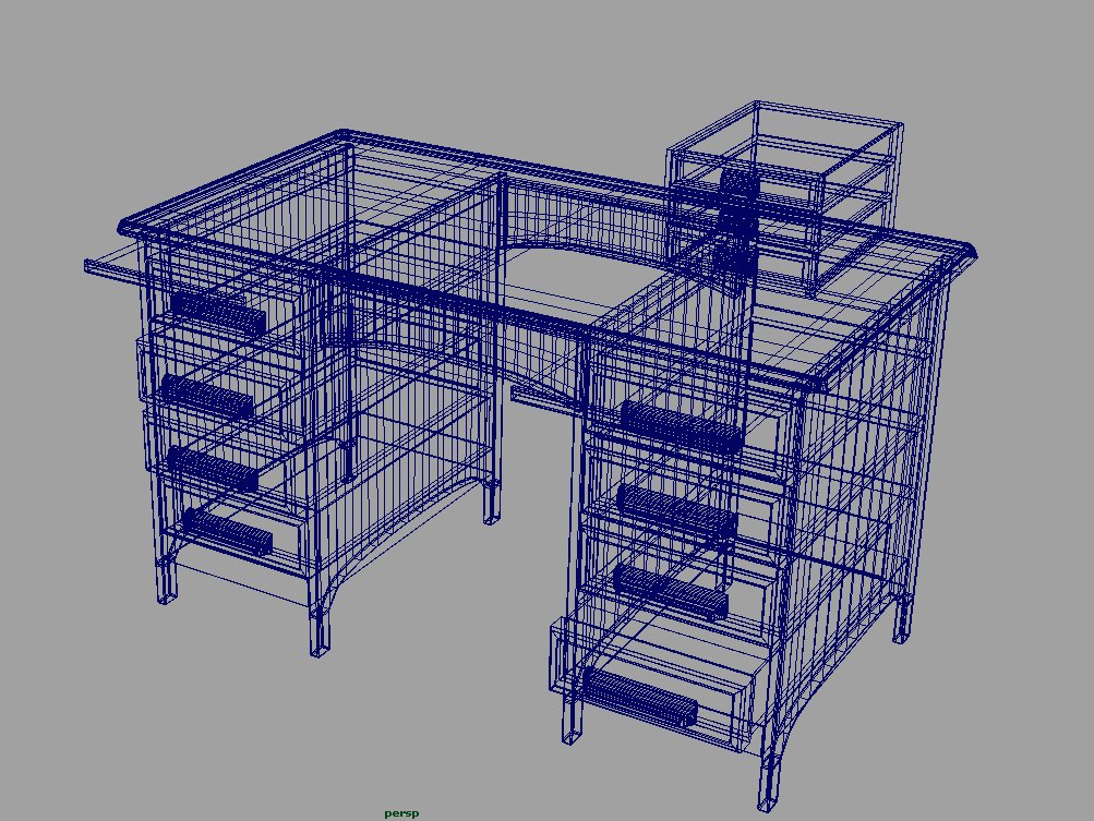 office desk 3D Model in Architectural Interiors 3DExport
