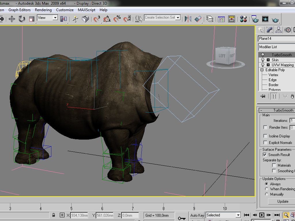 Rhino body 3D Model in Elephant 3DExport