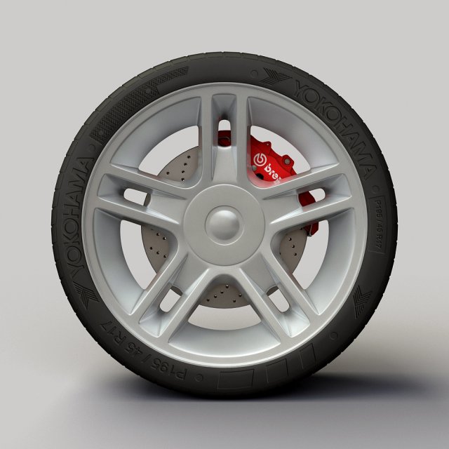 wheel detroit hd rims and tire 3D Model in Parts of auto 3DExport