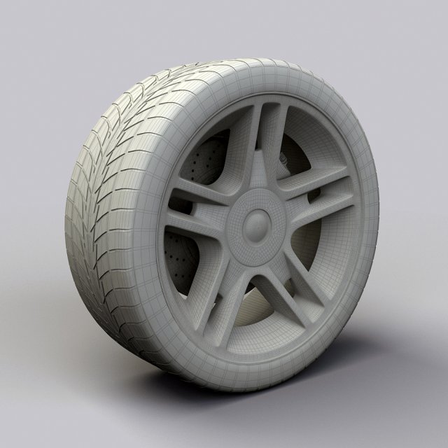 wheel detroit hd rims and tire 3D Model in Parts of auto 3DExport