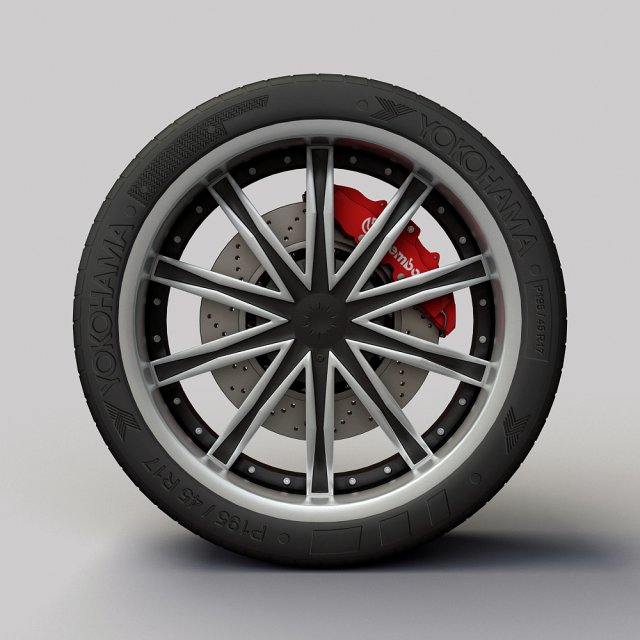 wheel dip ice rims and tire 3D Model in Parts of auto 3DExport