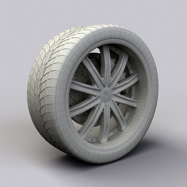wheel dip ice rims and tire 3D Model in Parts of auto 3DExport