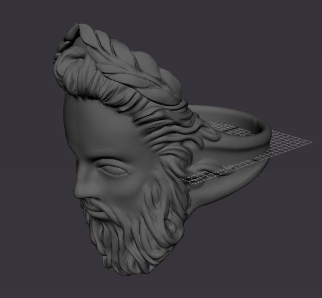 Zeus face ring 3D print model 3D Print Model in Rings 3DExport