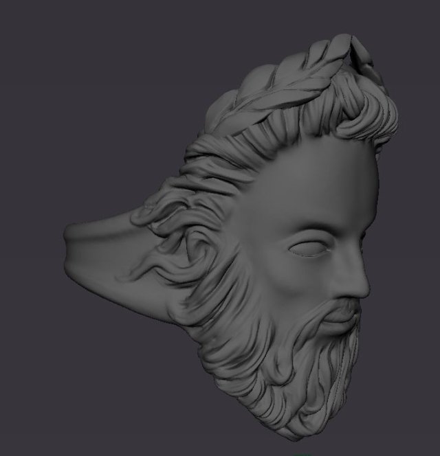 Zeus face ring 3D print model 3D Print Model in Rings 3DExport