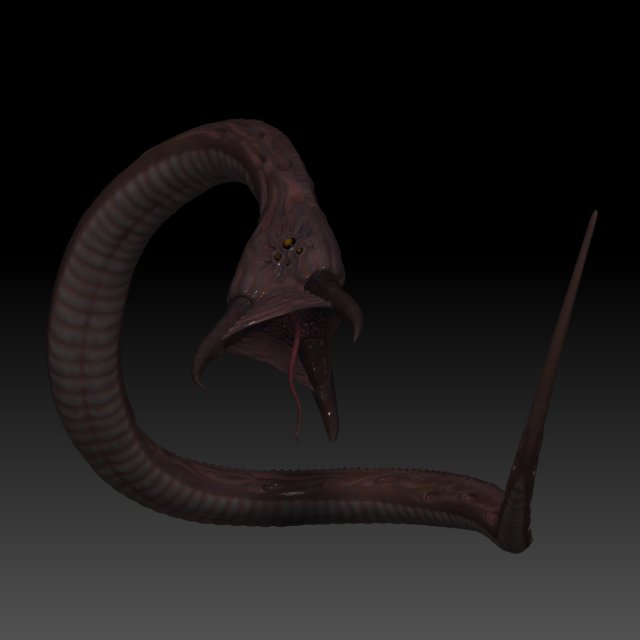 alien worm 3D Model in Fantasy 3DExport