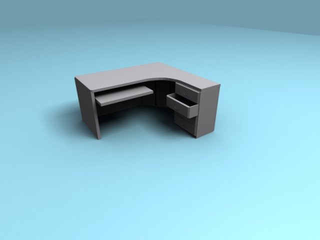 computer desk 3D Model in Desk 3DExport