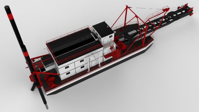 dredger 3D Model in Transport 3DExport