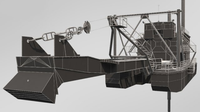dredger 3D Model in Transport 3DExport