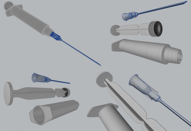 syringe with needle 3D Model in Medical Equipment 3DExport