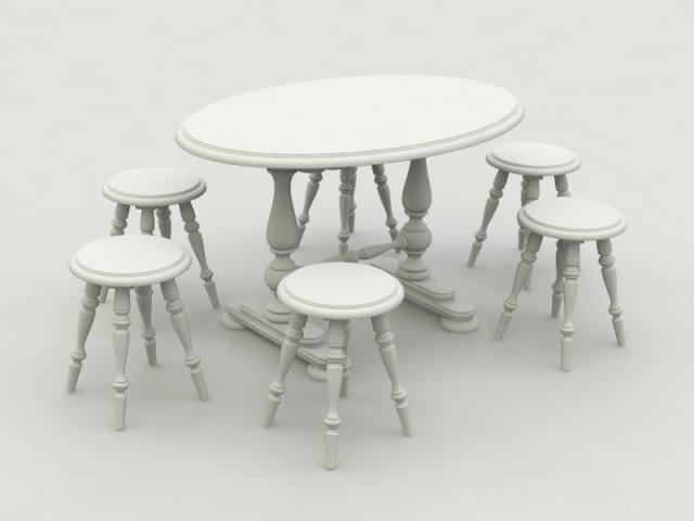 table stool 3D Model in Stool 3DExport