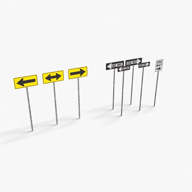 Road Signs Set01 3D Model in Environment 3DExport