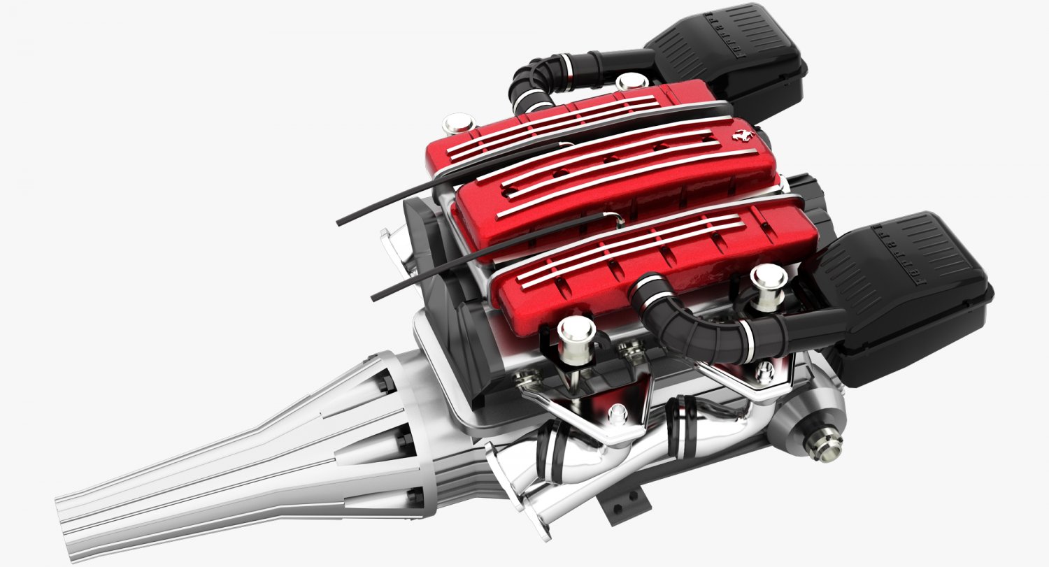 Ferrari Tipo F116 - F133 V12 Engine AWD system 3D Model in Parts of ...