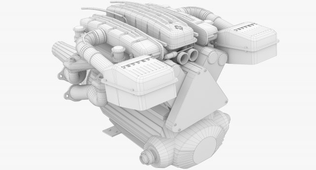ferrari tipo f116 - f133 v12 engine awd system 3D Model in Parts of ...