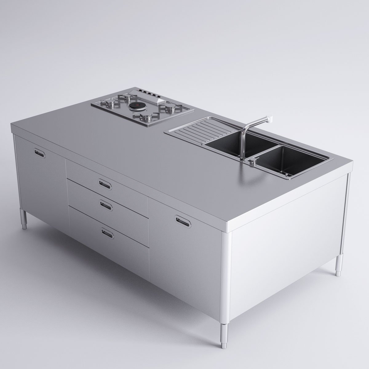 alpes inox kitchen island 3D Models in Kitchen 3DExport