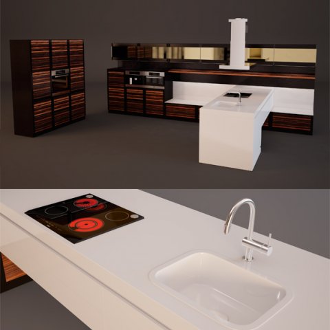 kitchen set 3D Model in Kitchen 3DExport