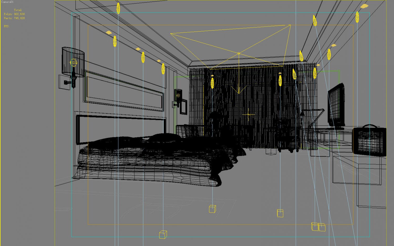 guest room 018 3D Model in Bar 3DExport