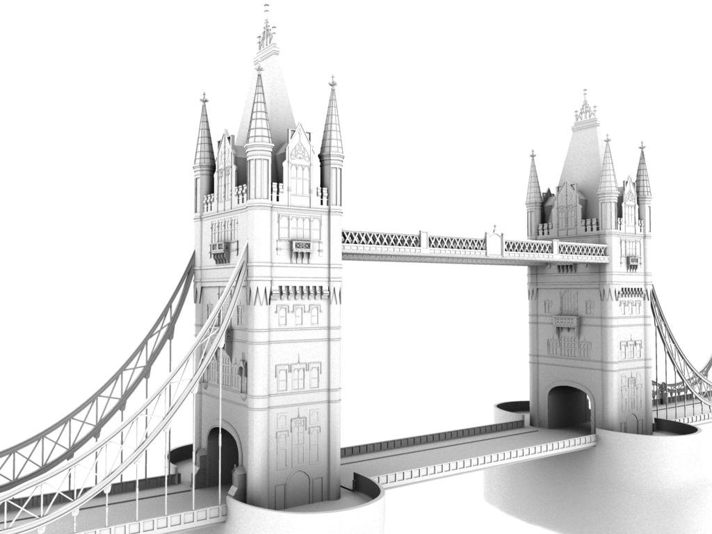 London tower bridge 3D Model in Buildings 3DExport