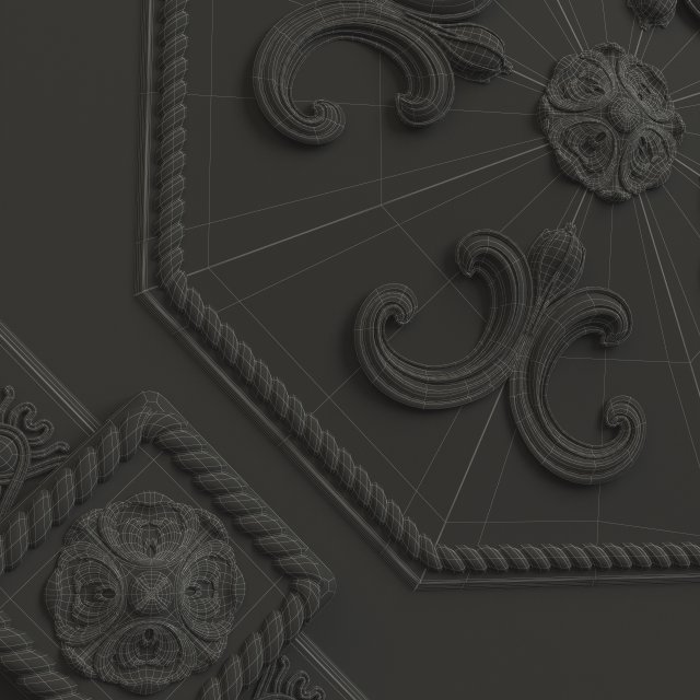 Rosette 1 octagonal ceiling medallion 3D Model in Sculpture 3DExport