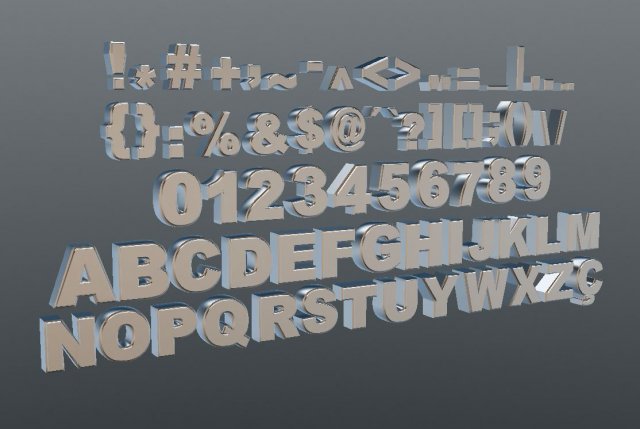 alphabet - letters and number 3D Model in Other 3DExport