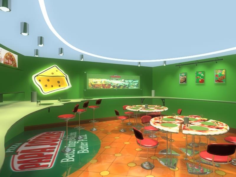 pizza store 3D Models in Bar 3DExport